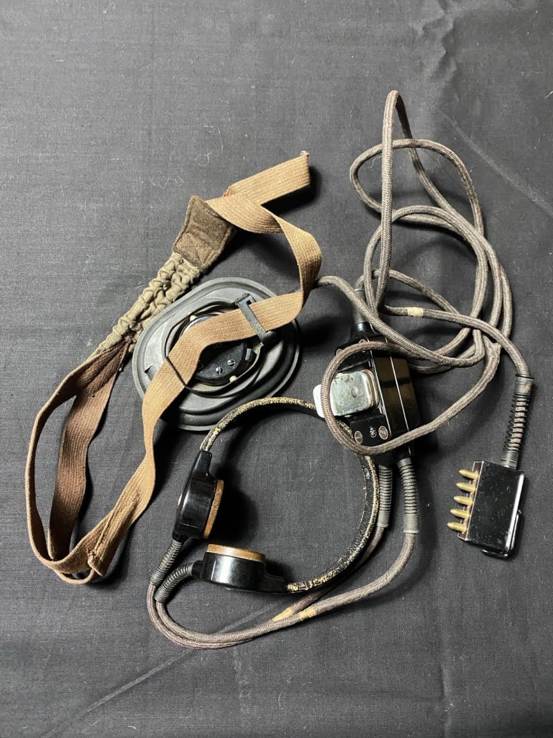 Chase Militaria | FULL SET OF WW2 GERMAN LUFTWAFFE FLAK HEADSET WITH MIC