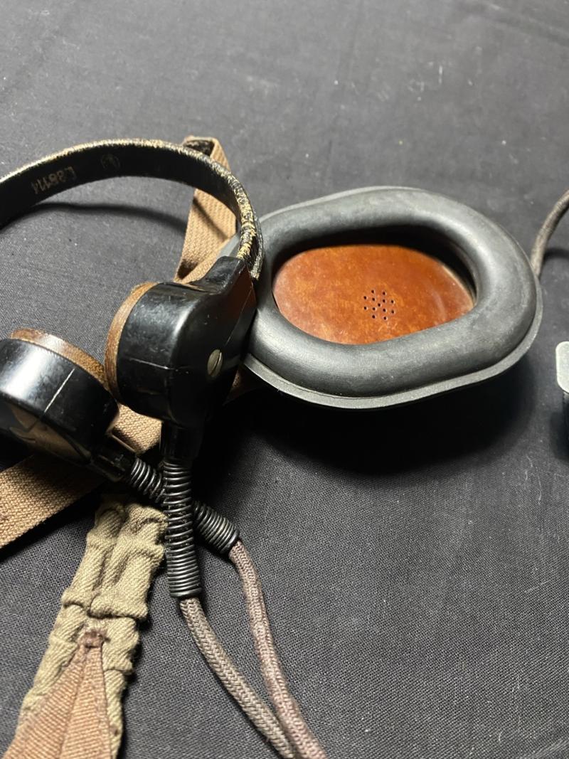 Chase Militaria | FULL SET OF WW2 GERMAN LUFTWAFFE FLAK HEADSET WITH MIC