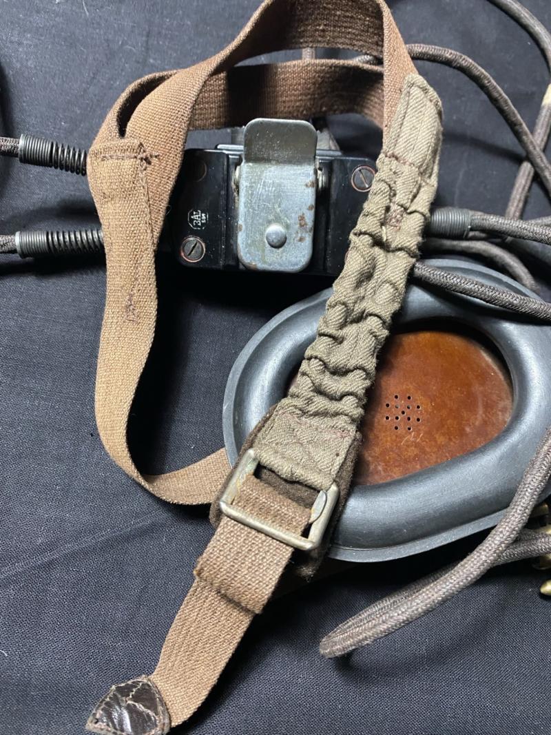Chase Militaria | FULL SET OF WW2 GERMAN LUFTWAFFE FLAK HEADSET WITH MIC