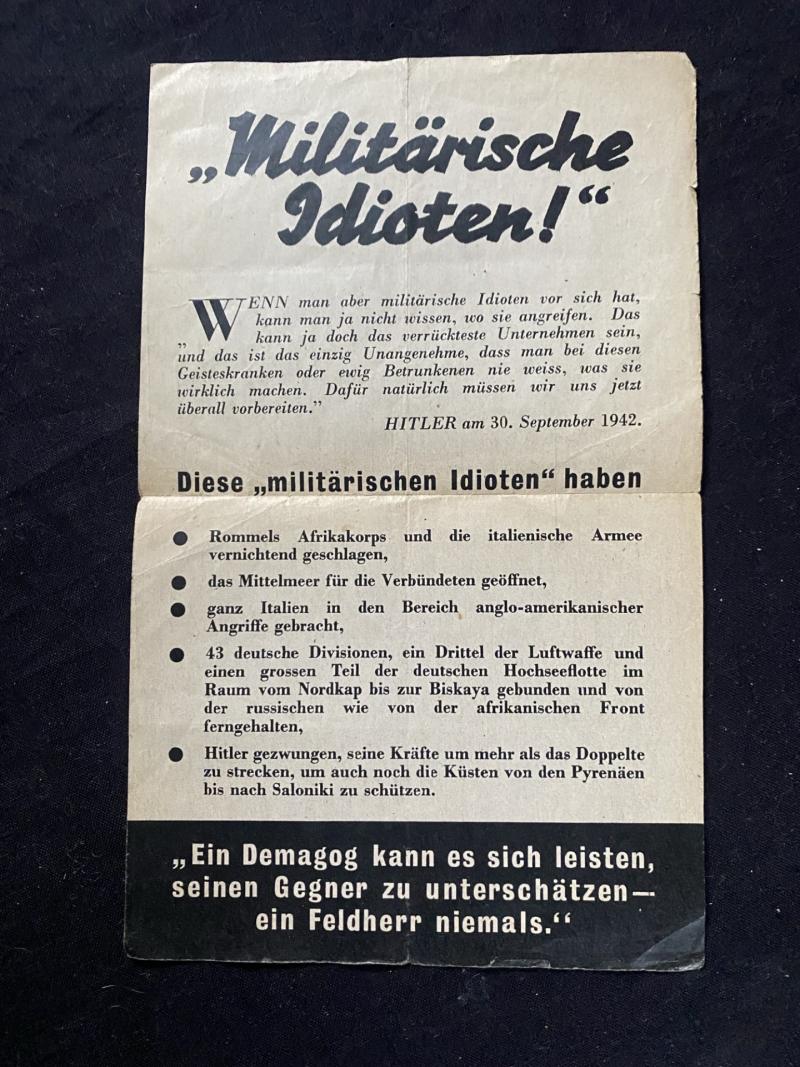 Chase Militaria | WW2 PROPAGANDA LEAFLET OPFER IHRER EIGENEN LUGEN