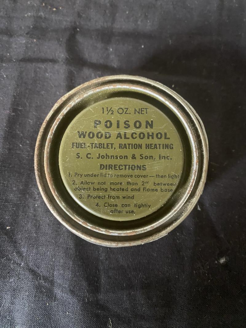 Chase Militaria | WW2 U.S. POISON WOOD ALCOHOL TIN WITH METAL GRILL